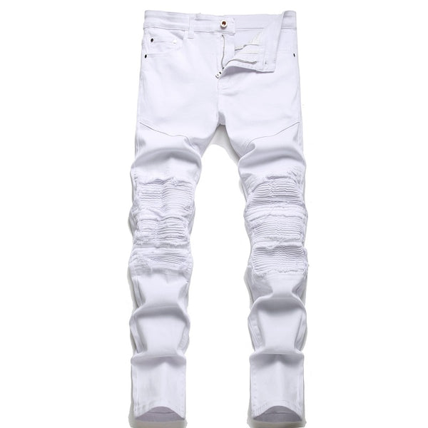 BUY NEWSOSOO Patched Camo Biker Jeans Ripped Mens ON SALE NOW! - Rugged ...